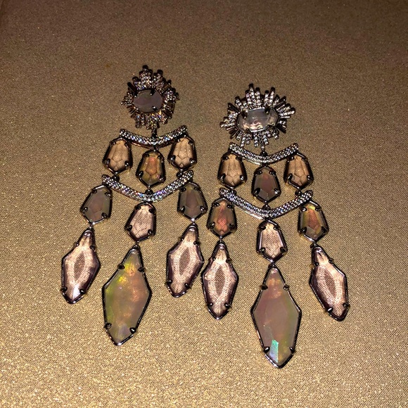 Kendra Scott | Jewelry | Ks Alexandria Statement Earrings Silver | Poshmark